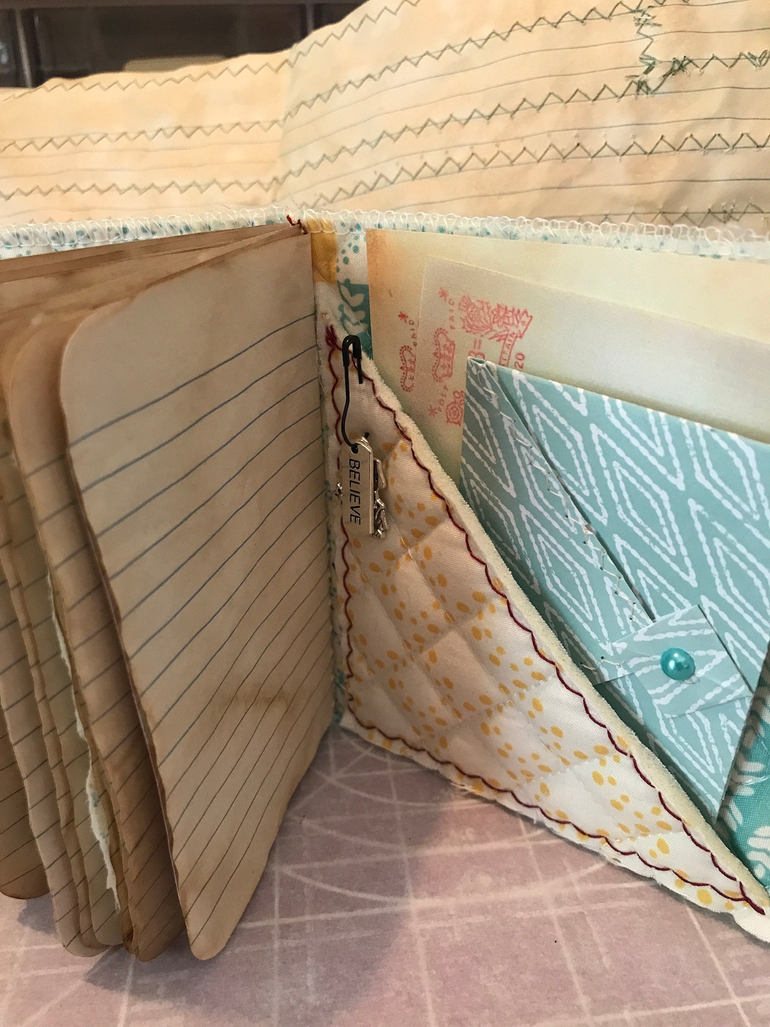Quilted Journal, Junk Journals, Coffee Dyed Pages, Ephemera, Purse Size ...