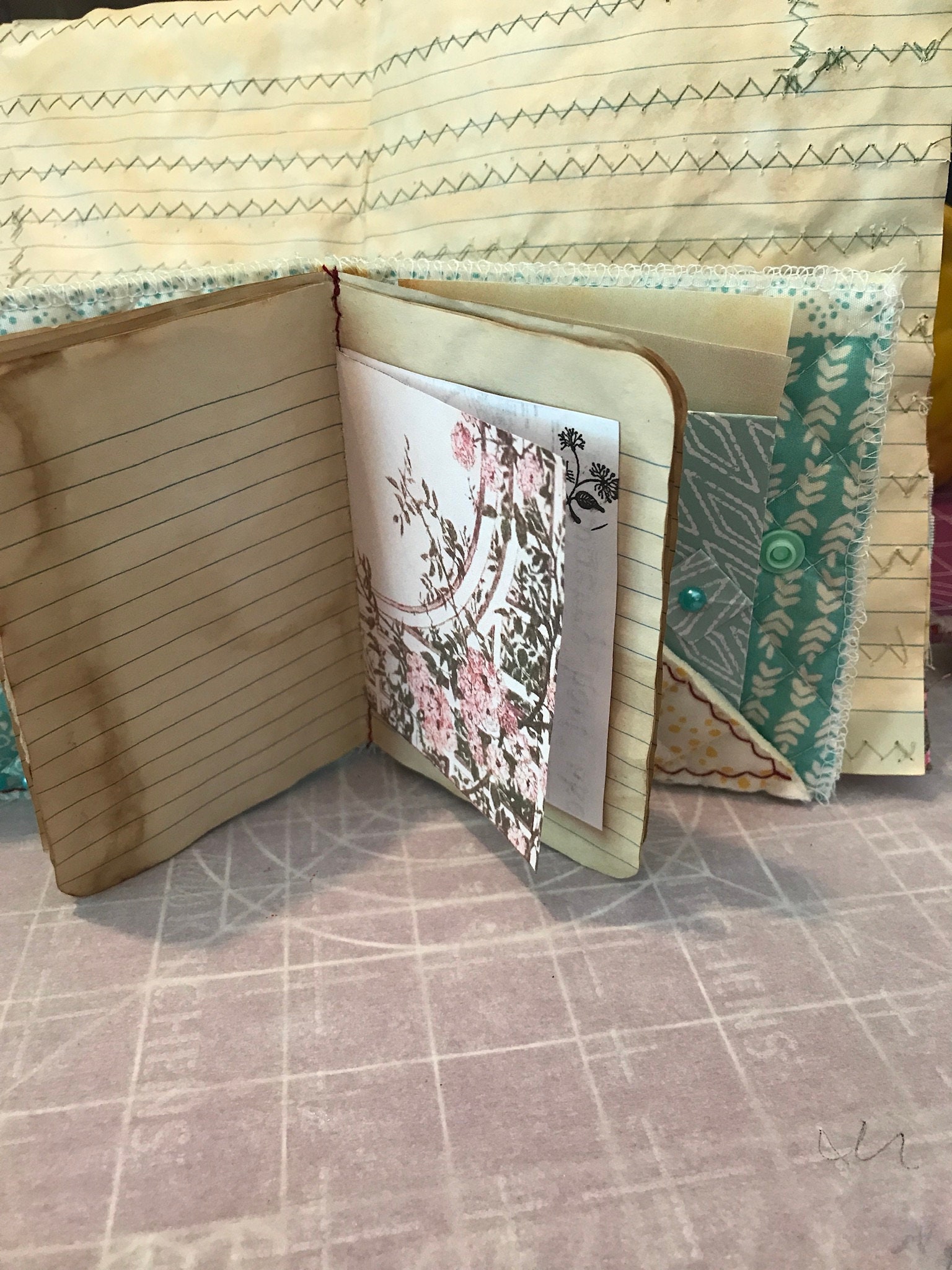Quilted Journal, Junk Journals, Coffee Dyed Pages, Ephemera, Purse Size ...