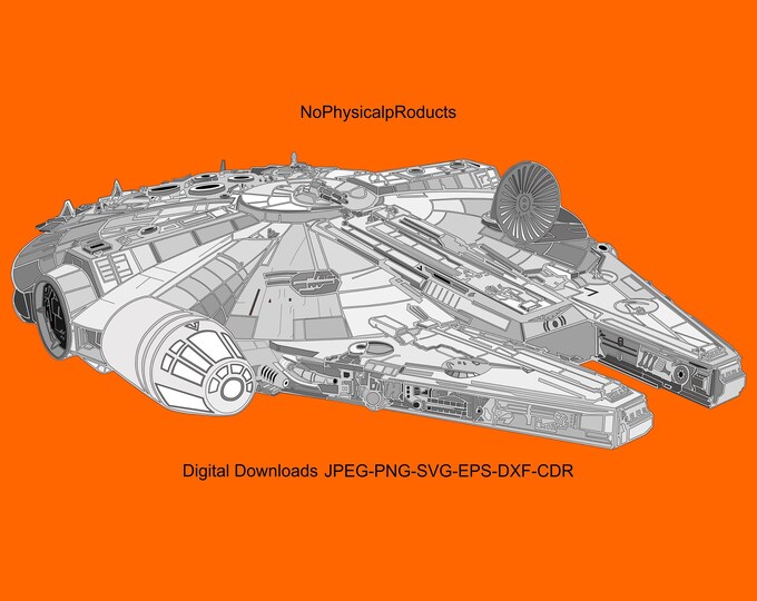 Millennium Falcon .svg .dxf .png .pdf and Lightburn Files for Use With ...
