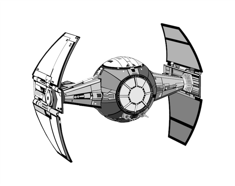 Star Wars Tie Fighter, Vector Arts and Graphic Drawing - Etsy
