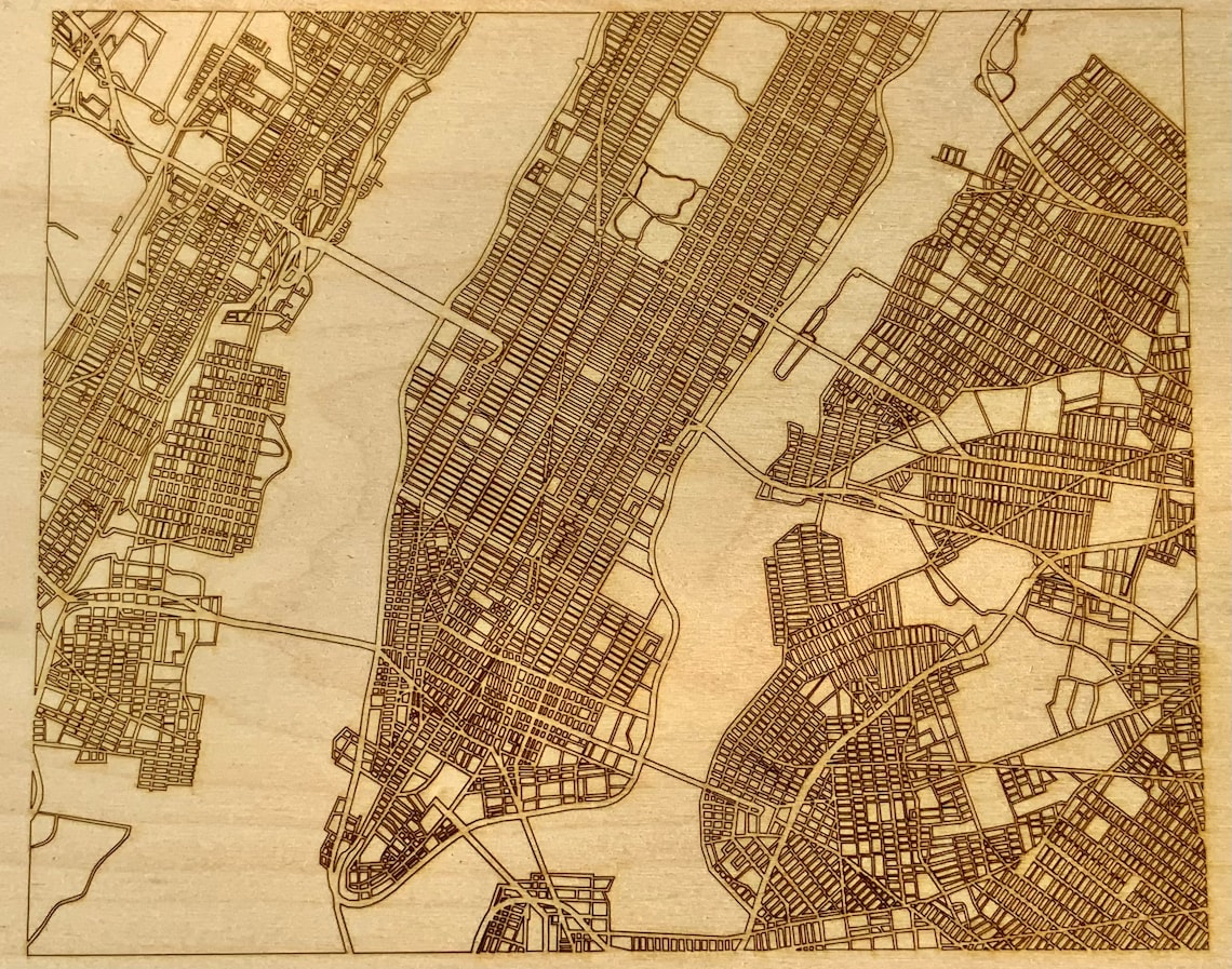 Manhattan Street Map, Vector Arts and Graphic Drawing, Editable File - Etsy