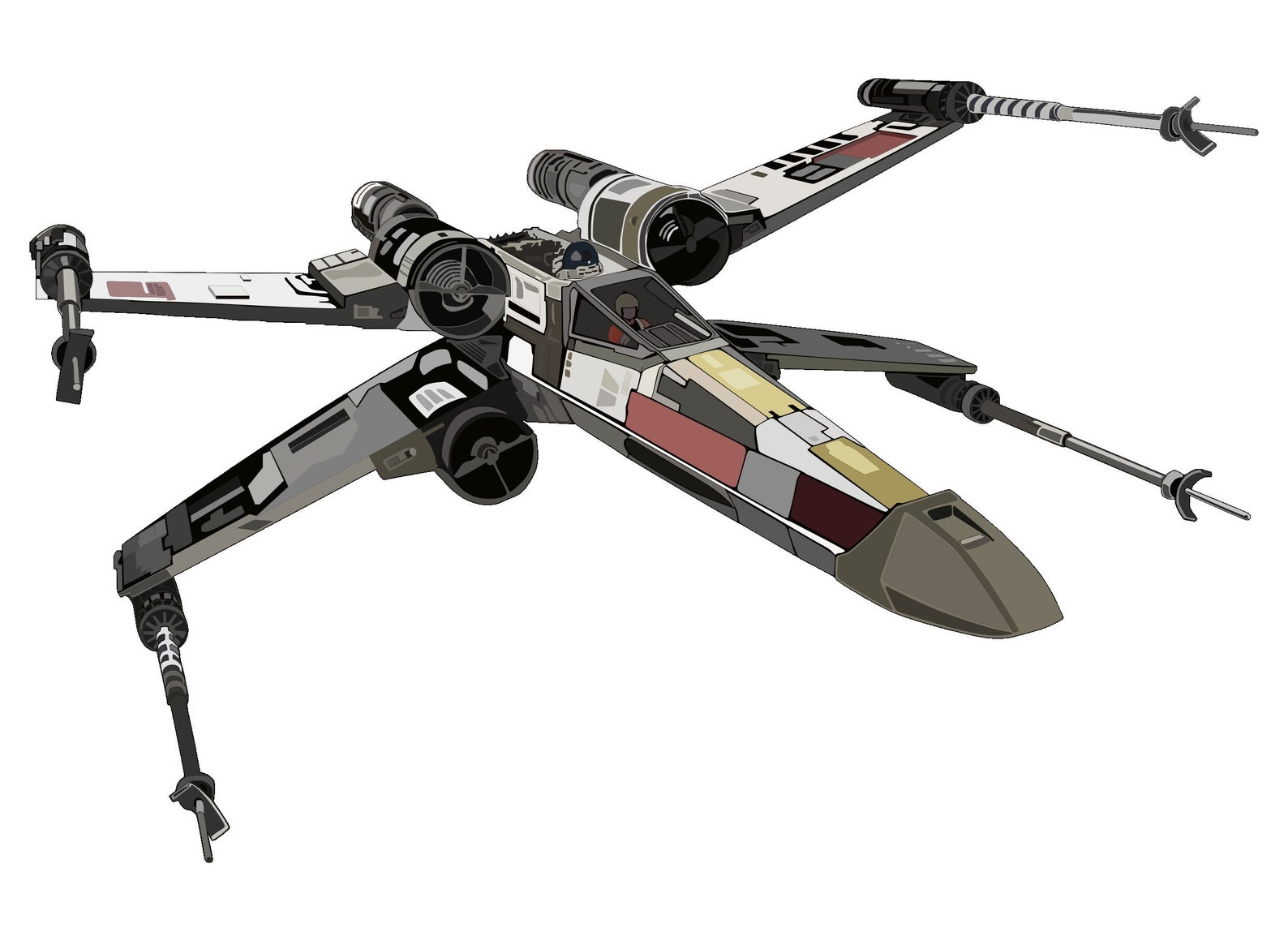 Star Wars X Wing Fighter, Vector Arts and Graphic Drawing - Etsy