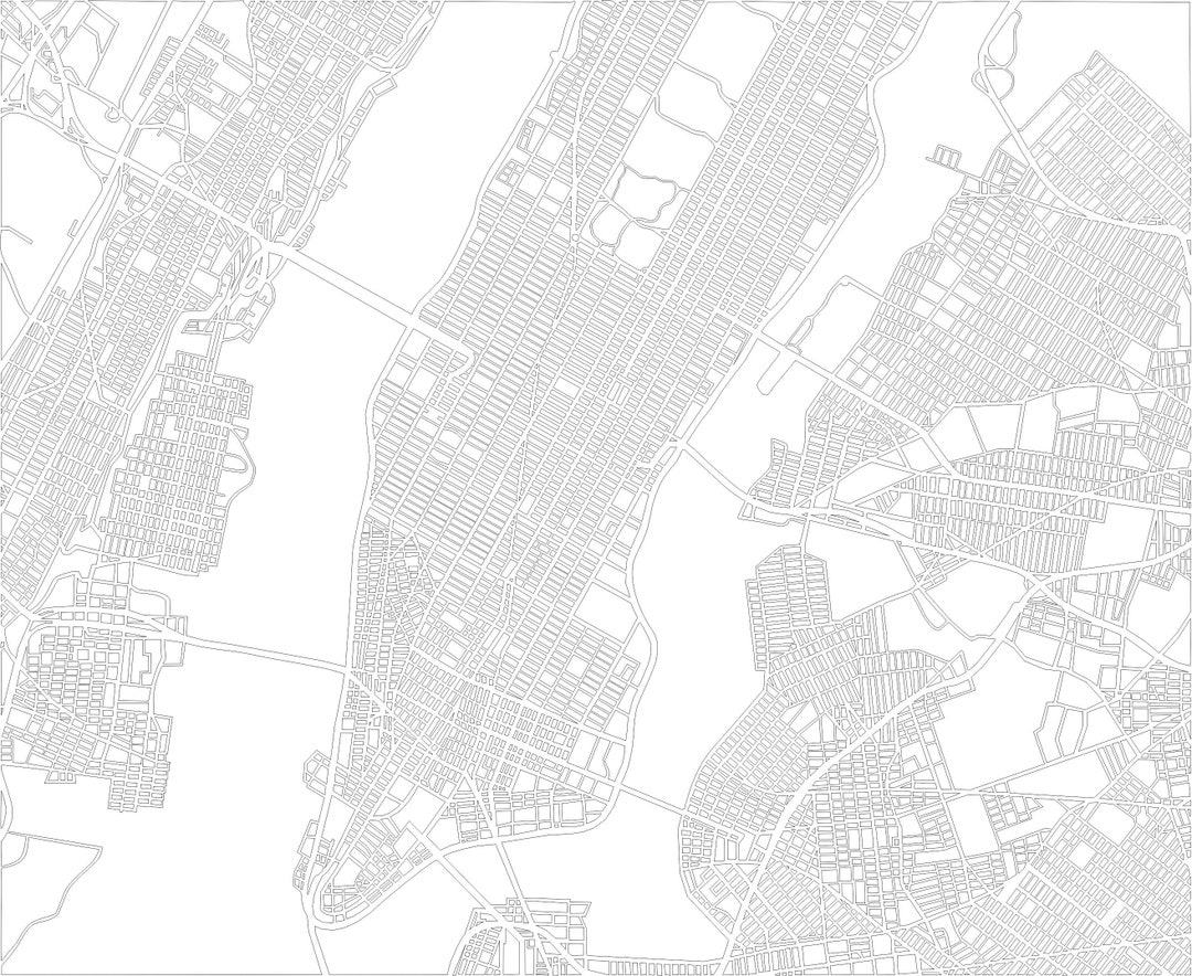 Manhattan Street Map, Vector Arts and Graphic Drawing, Editable File - Etsy