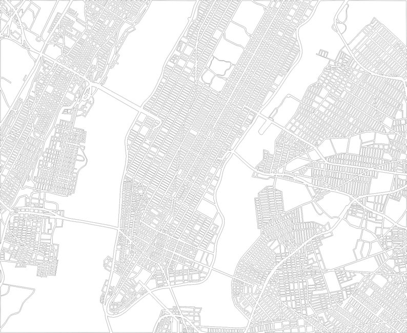 Manhattan Street Map, Vector Arts and Graphic Drawing, Editable File - Etsy