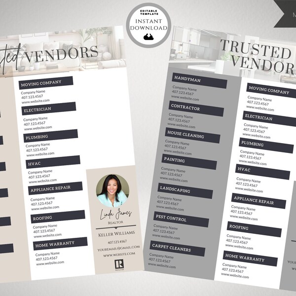 Preferred Vendor List Template - Etsy
