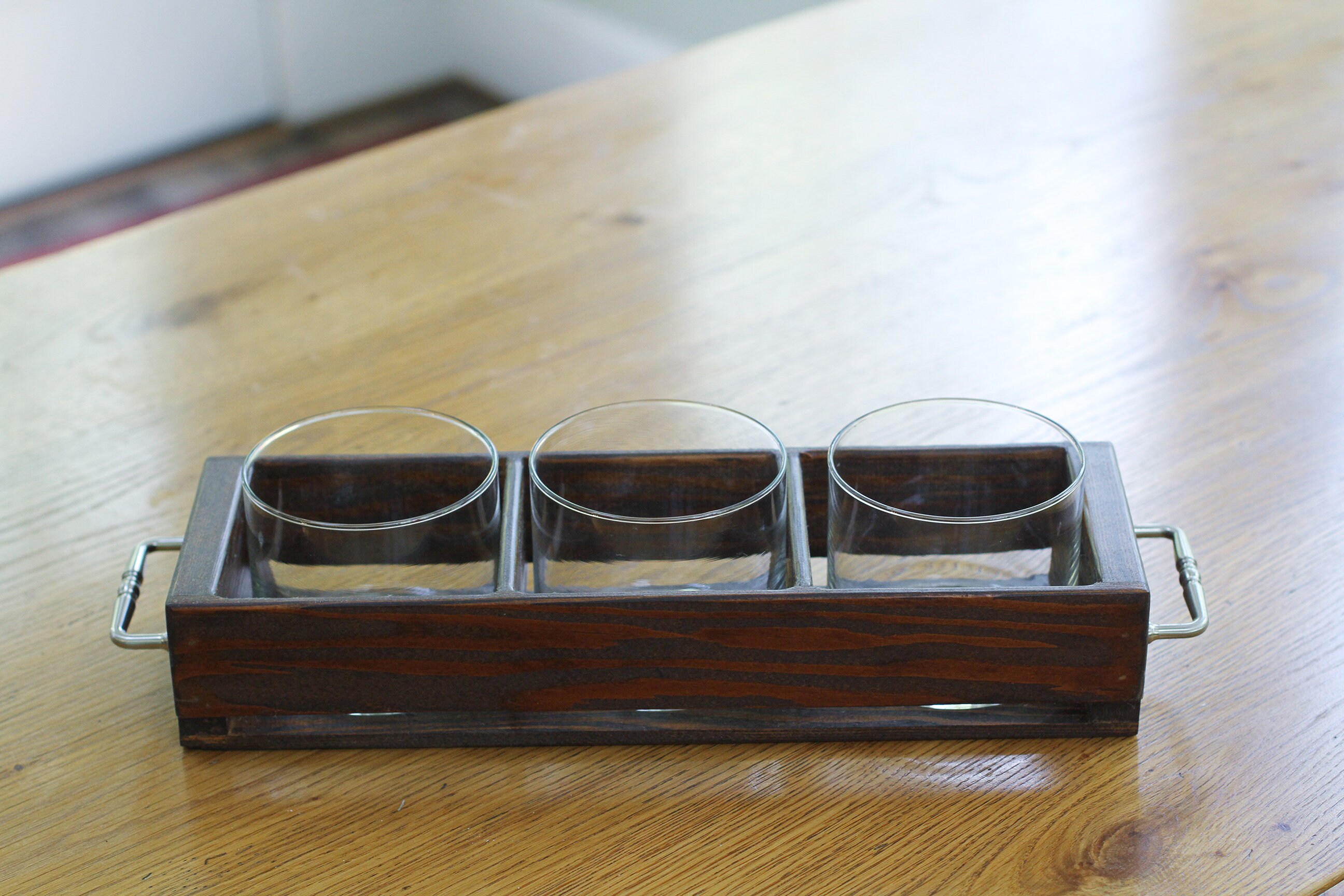 Wood Caddy, Dining Table Centerpiece, Candle Tray, Rustic Table Decor ...