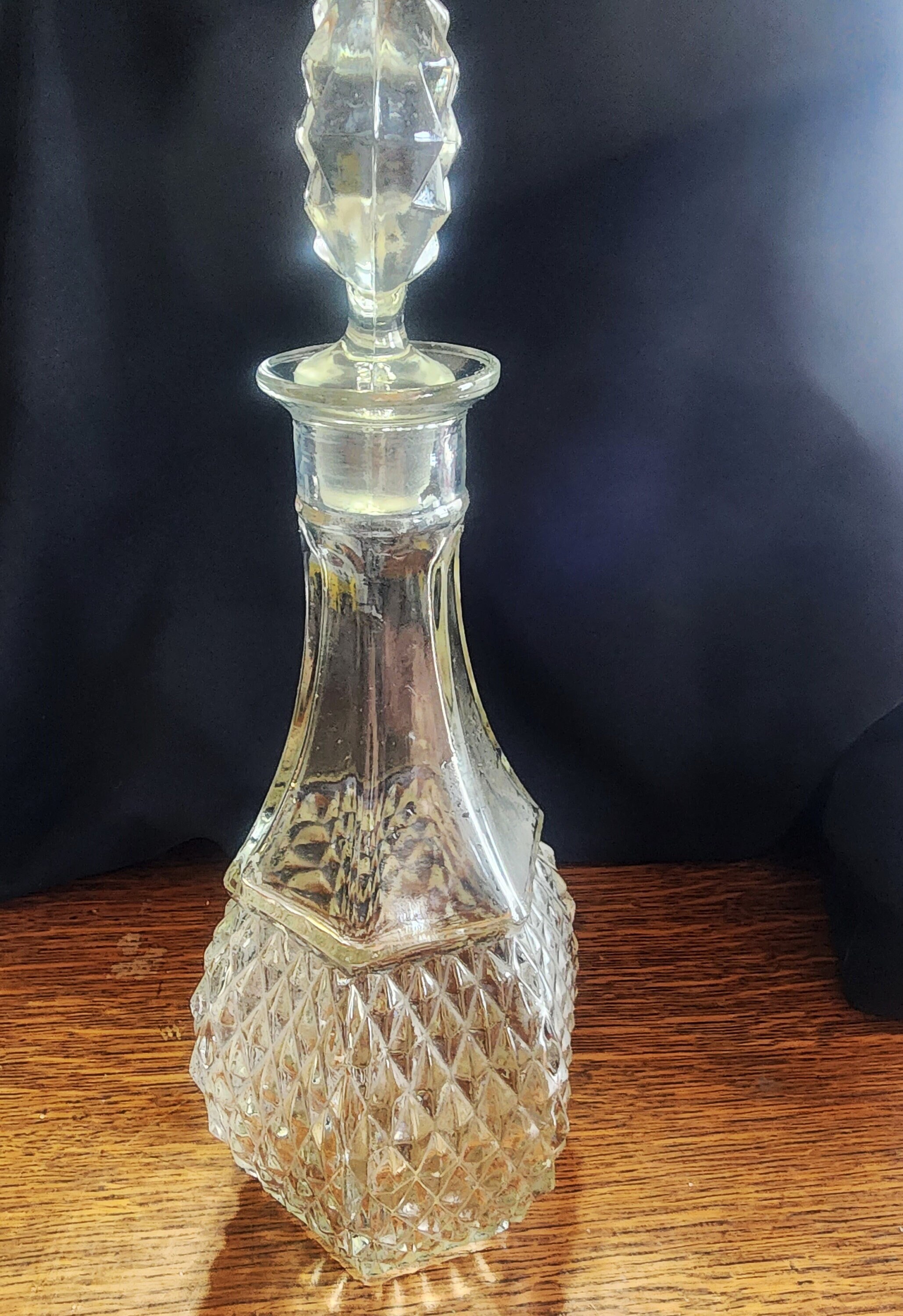 Vintage 1950's Glass Topper Bourbon Decanter - Etsy