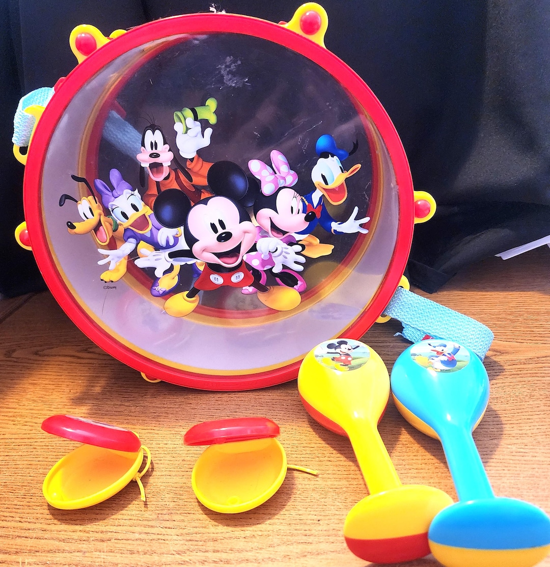 Vintage Disney Clubhouse Band Set Drum With Strap, Maracas and 2 Hand ...