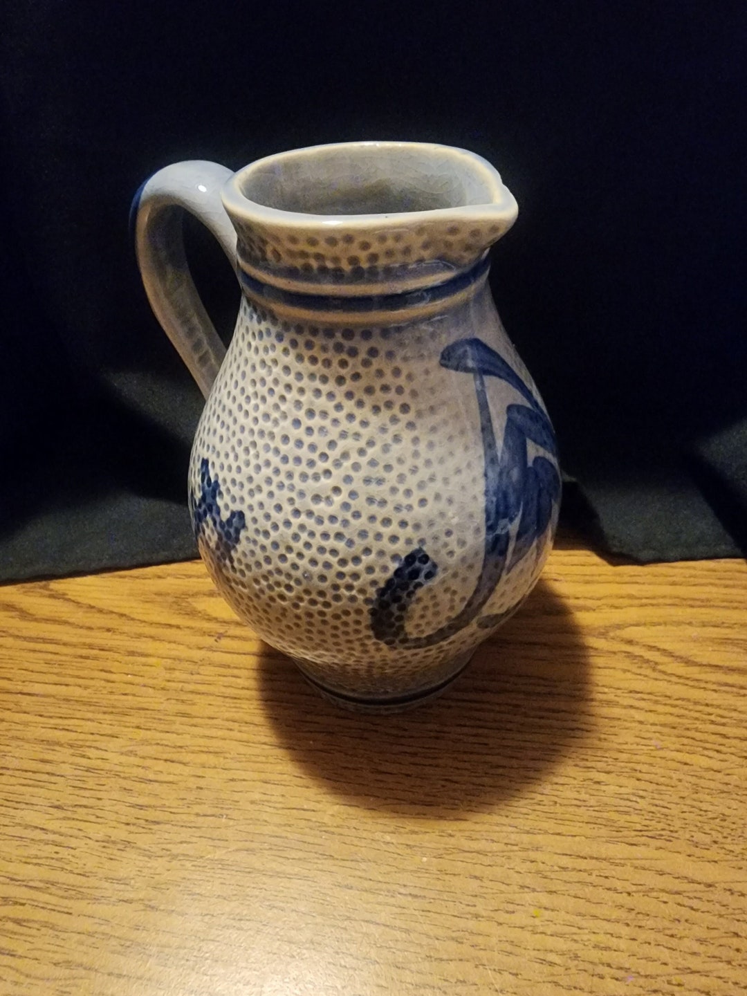 Vintage Cobalt Blue and Grey Salt Glazed Art Pottery - Etsy