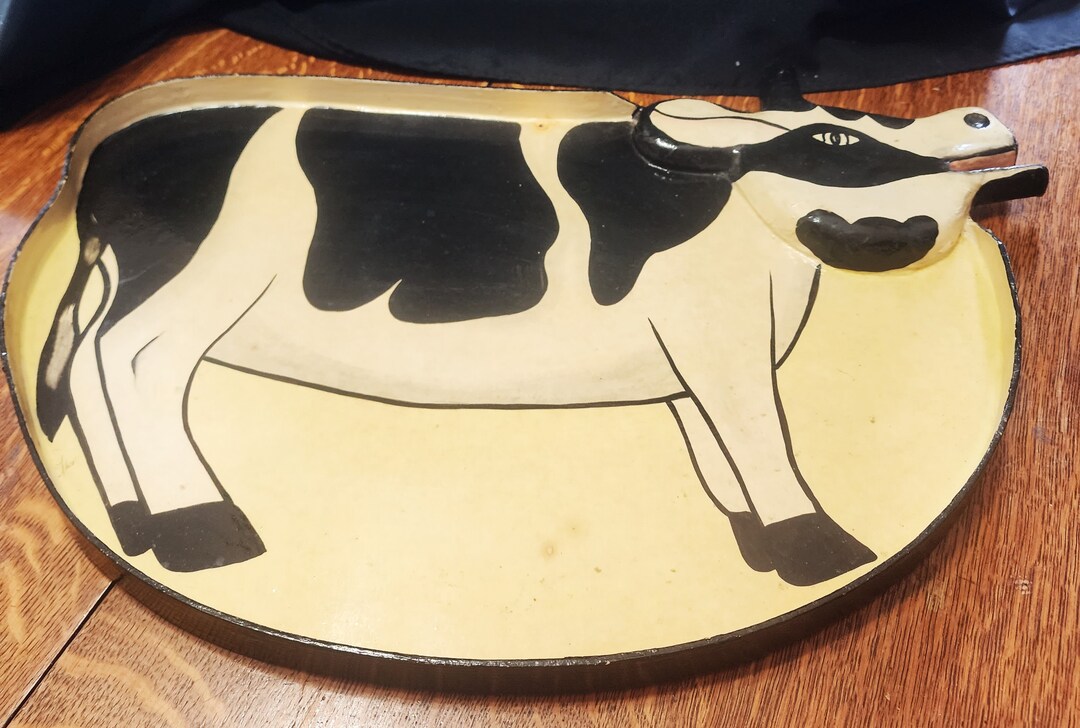 Vintage Cow Tray 22" X 14" - Etsy