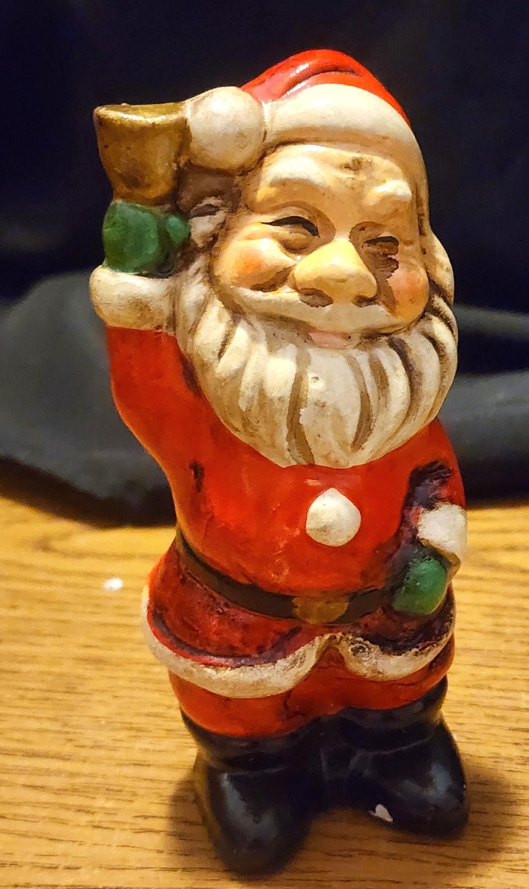 Vintage Ceramic Santa Ringing a Bell - Etsy