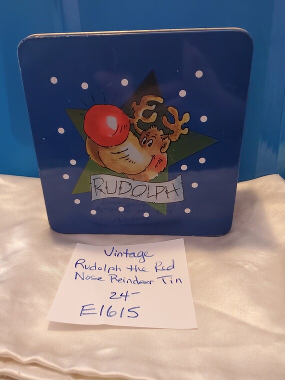 Vintage Rudolph the Red Nose Reindeer Tin - Etsy