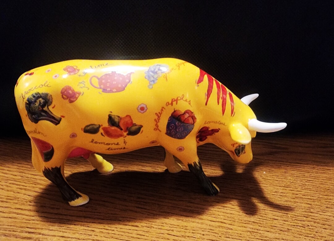 Vintage Ceramic Yellow Bull - Etsy