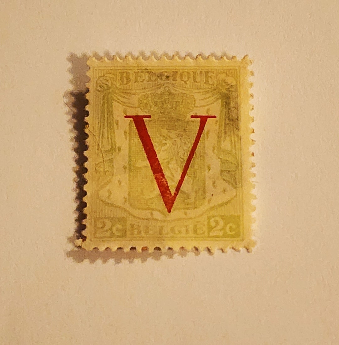 Vintage 1944 Belgium Small Coat of Arms With Overprint V Hinged and ...