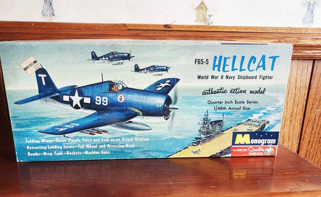Vintage F65-5 Hellcat Plane Unmade in Original Box - Etsy