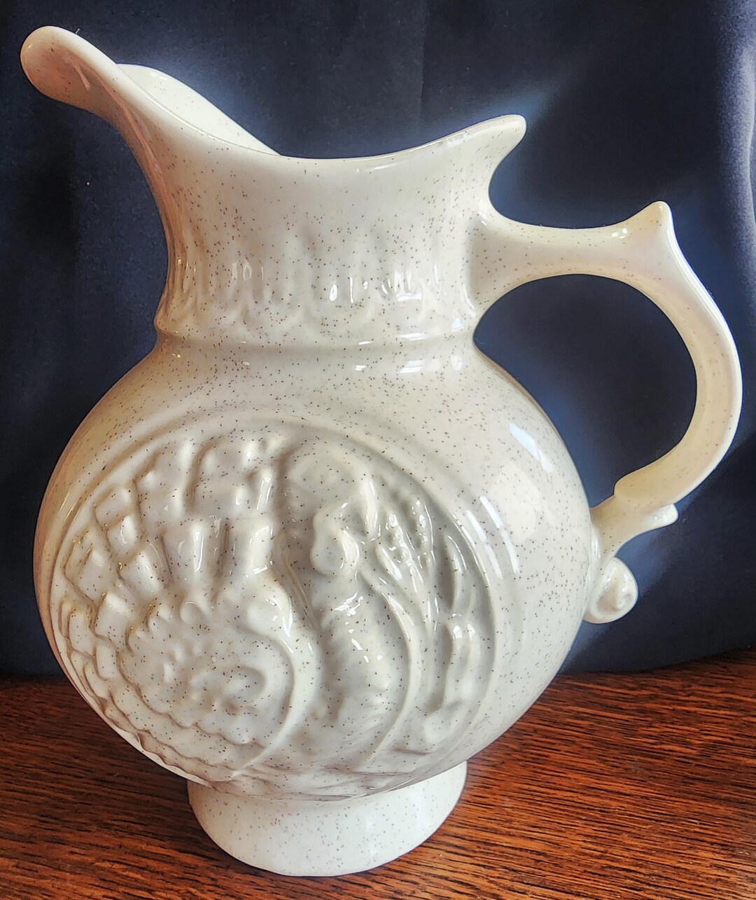 Vintage Gorgeous Mccoy Cream Turkey Pitcher Embossed - Etsy