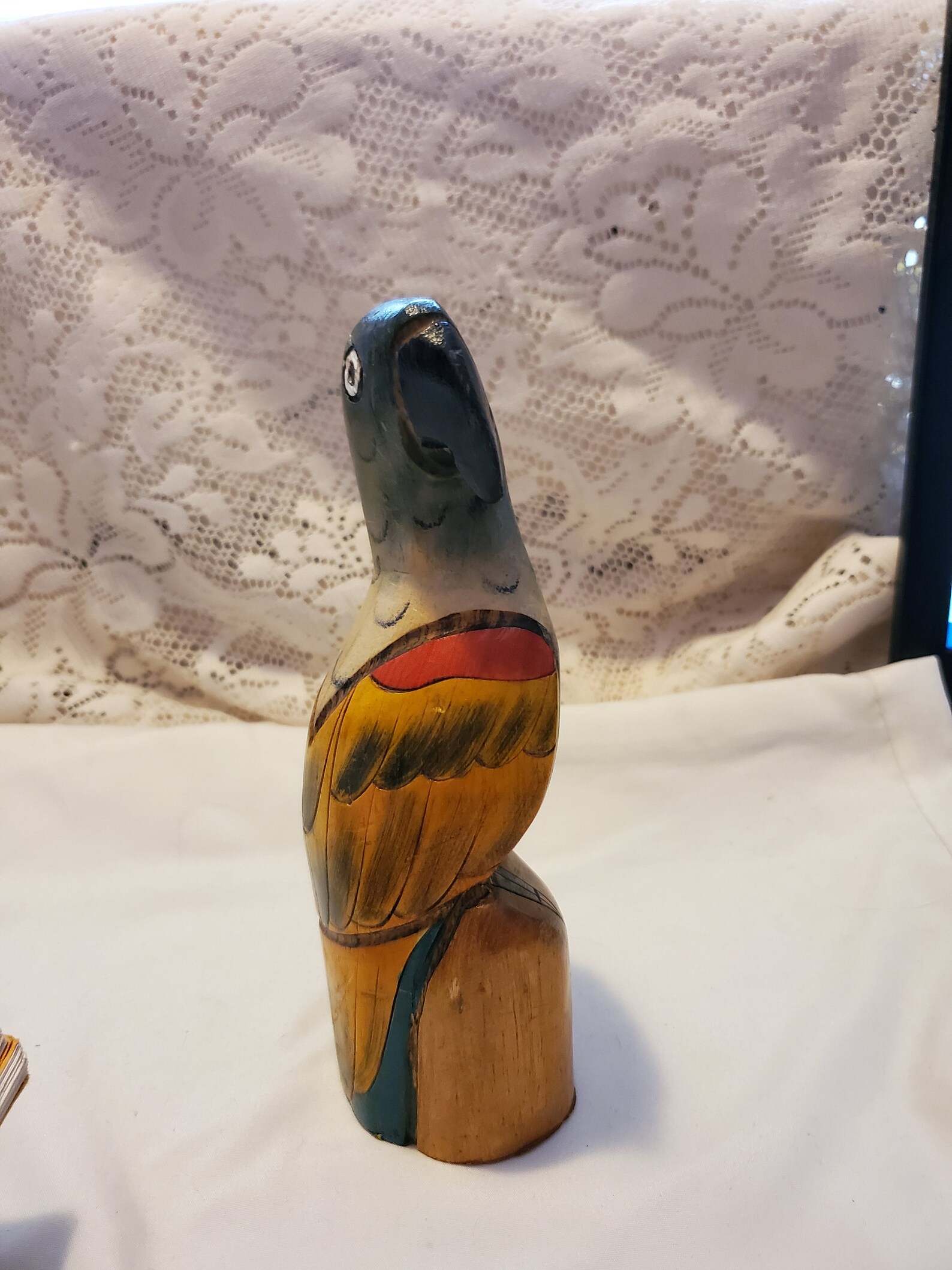 Vintage Hand Carved and Painted Parrot - Etsy