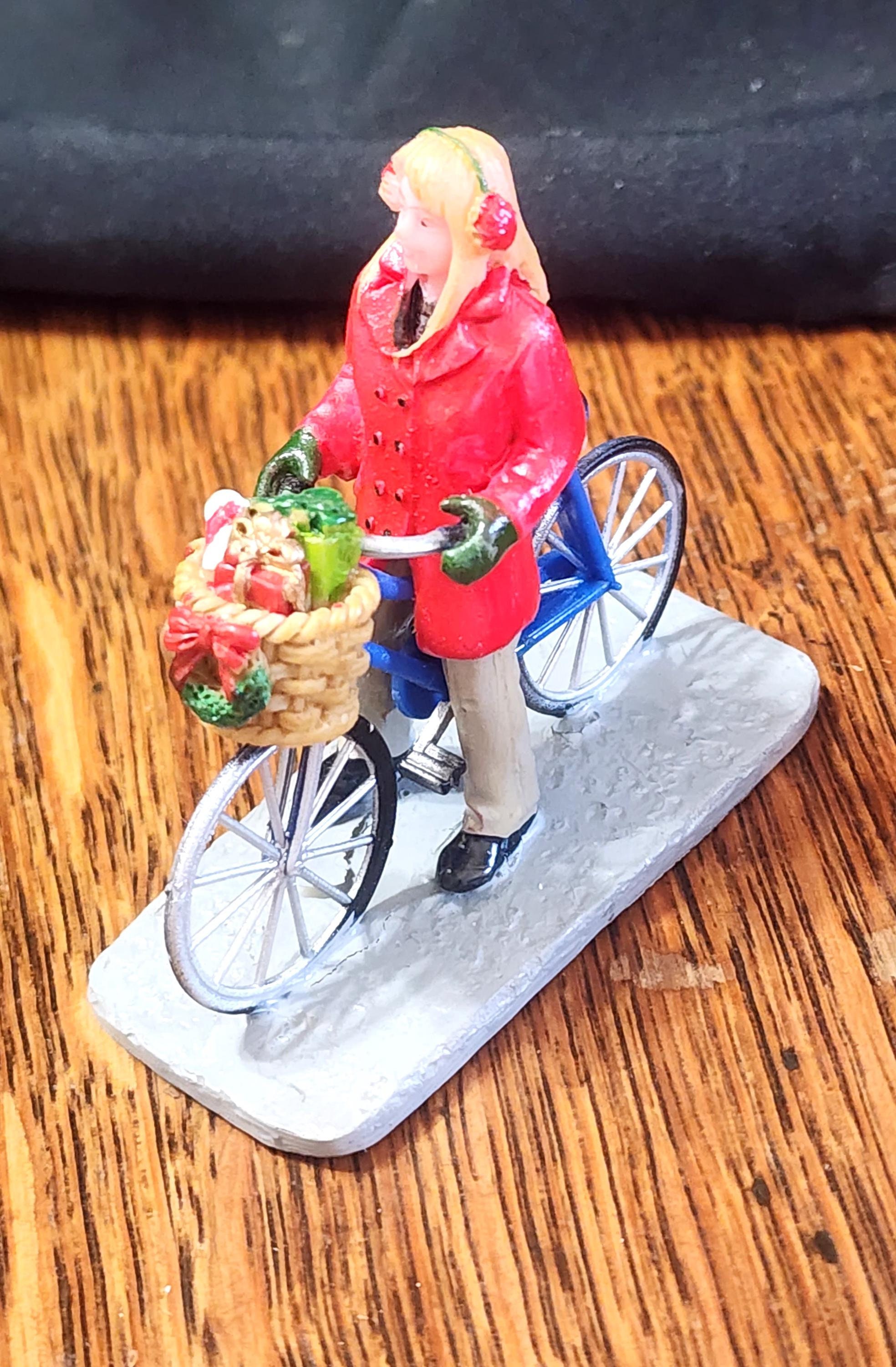 Vintage Porcelain Lady on a Bicycle for a Village - Etsy