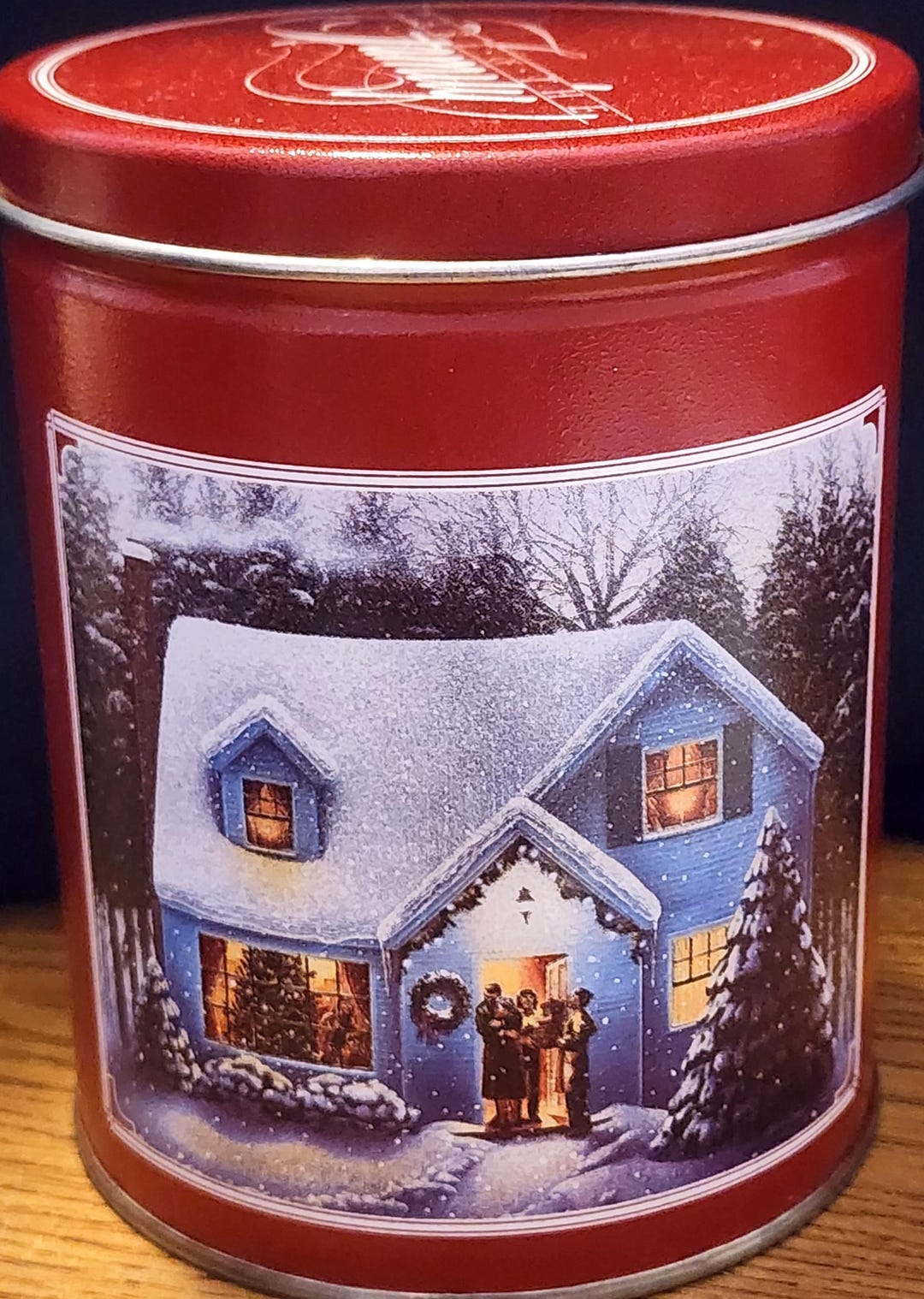 Vintage Christmas House Tin - Etsy