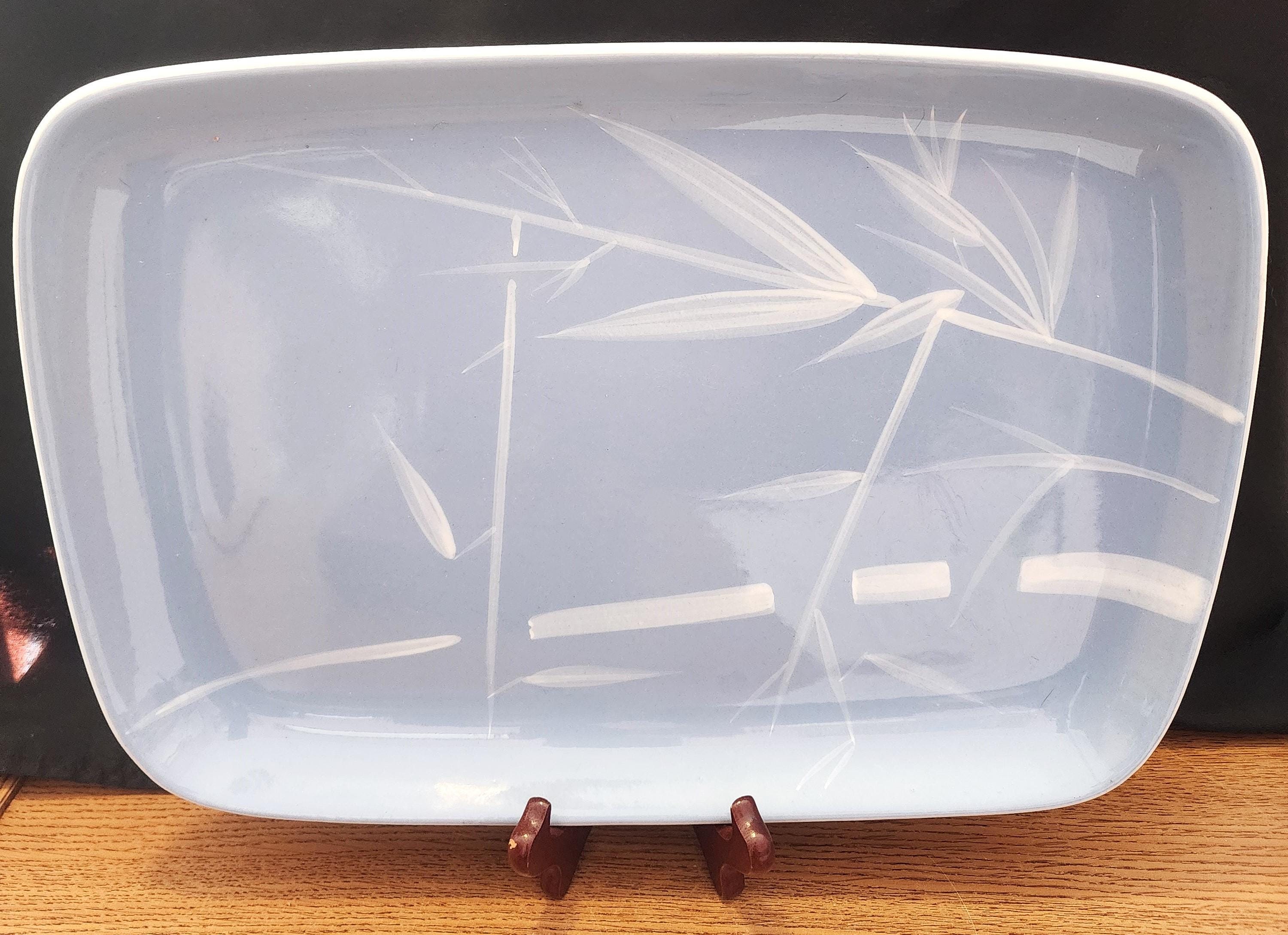 Vintage Winfield China MCM Porcelain Platter Blue & White Bamboo Scene ...