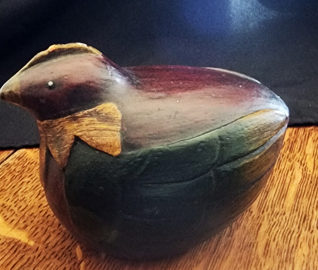 Vintage Hand Carved Wood Chick - Etsy