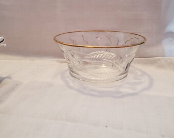 Glass Bowl Gold Rim - Etsy