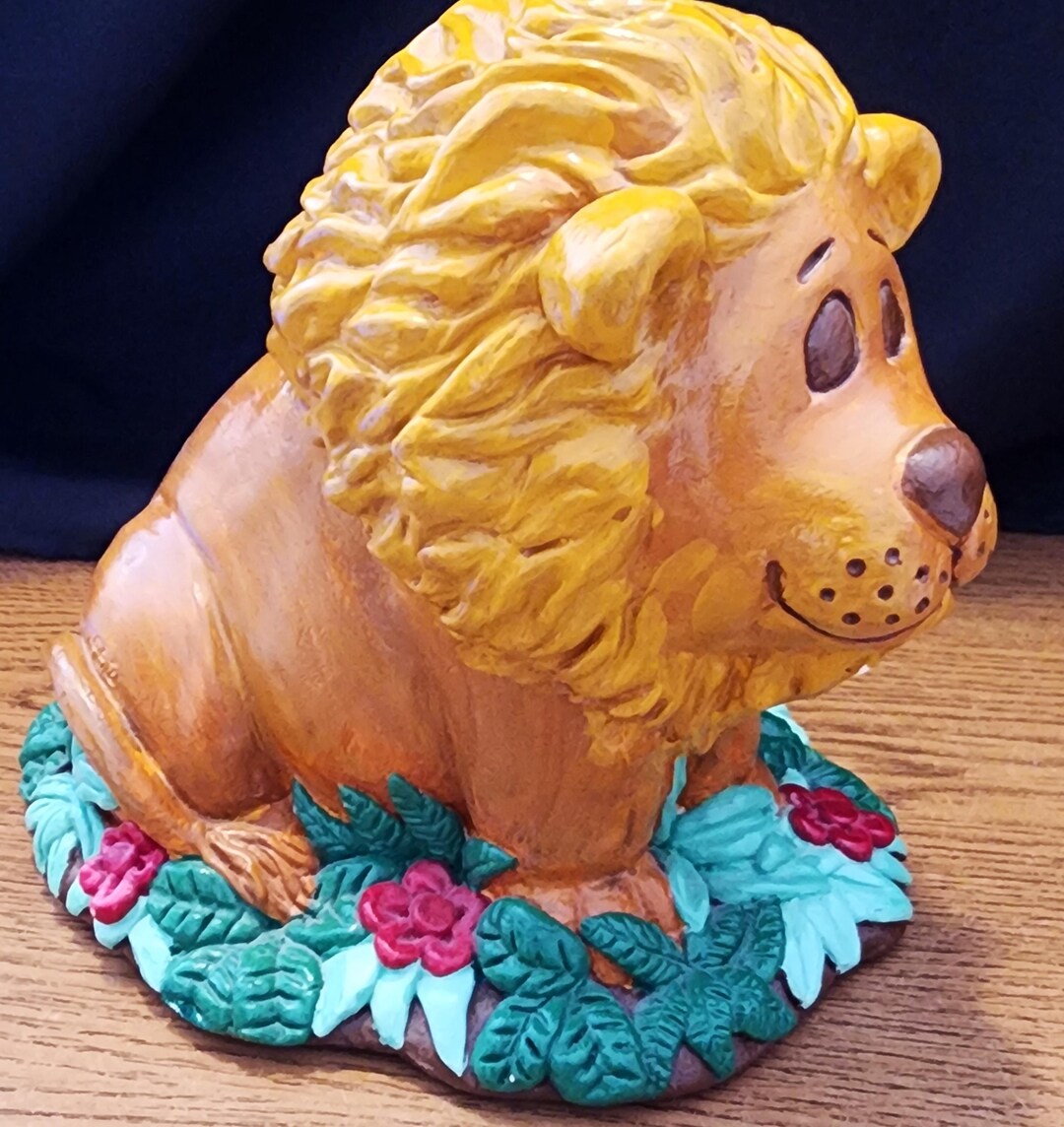 Vintage Lion Piggy Bank Made by NJK 1998 - Etsy