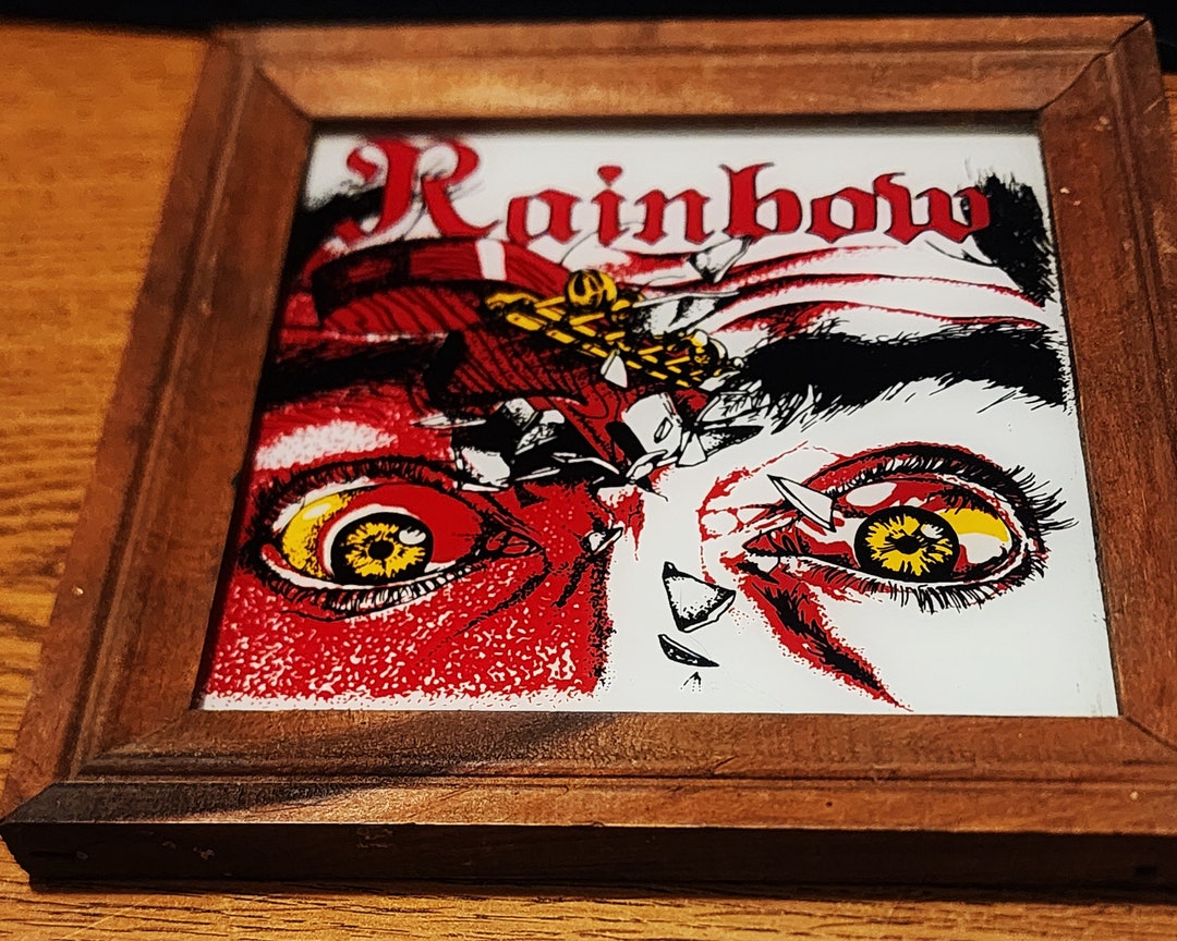 Vintage 1981 Rainbow Red White Black Mirror Framed - Etsy