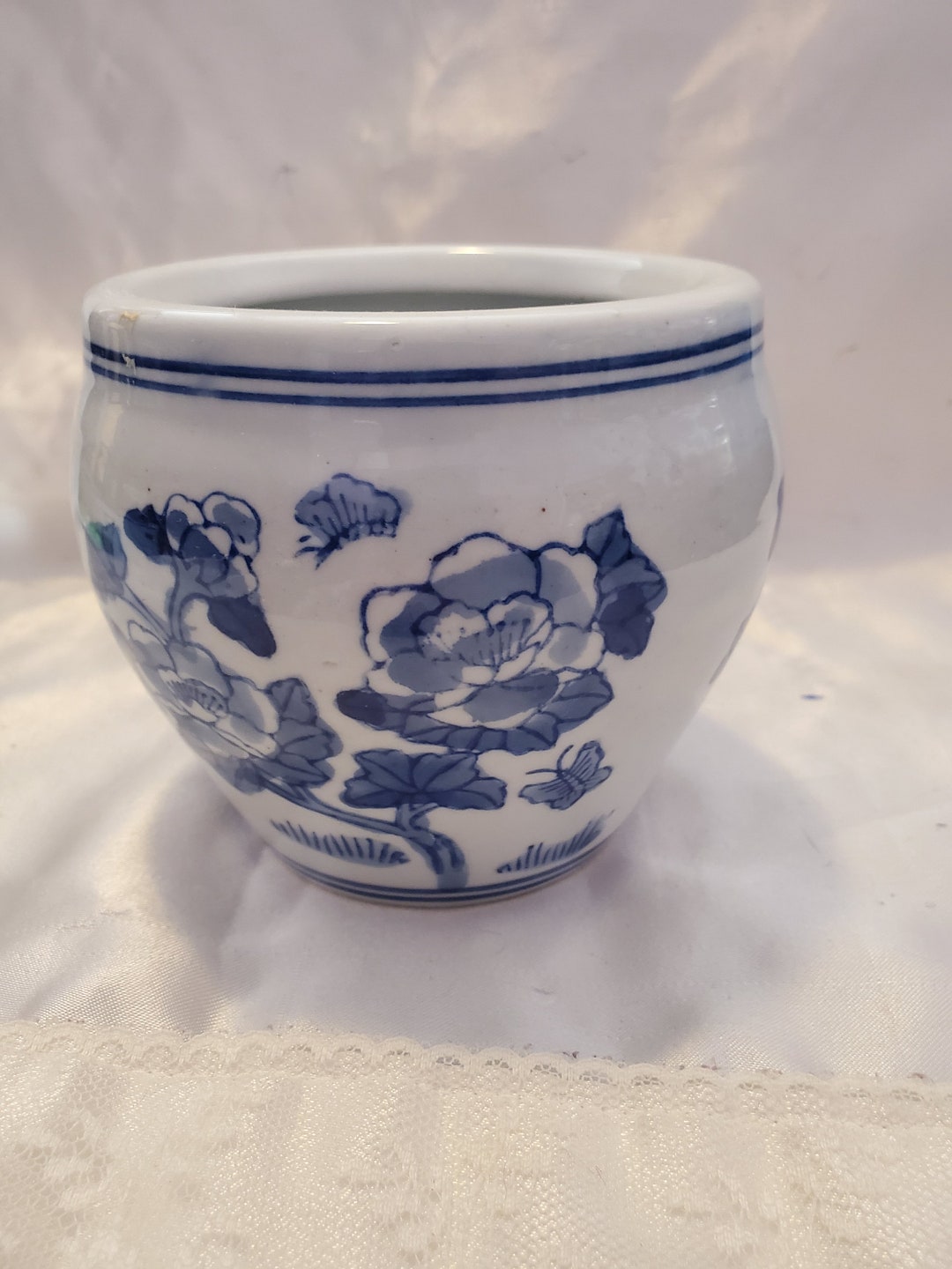 Vintage White and Blue Chinese Pottery - Etsy
