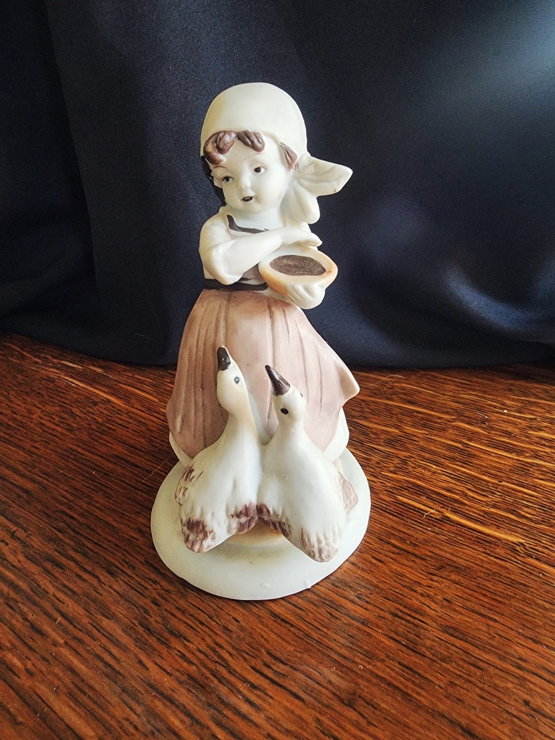 Vintage Porcelain Gypsy Looking Girl Feeding Geese 6 - Etsy