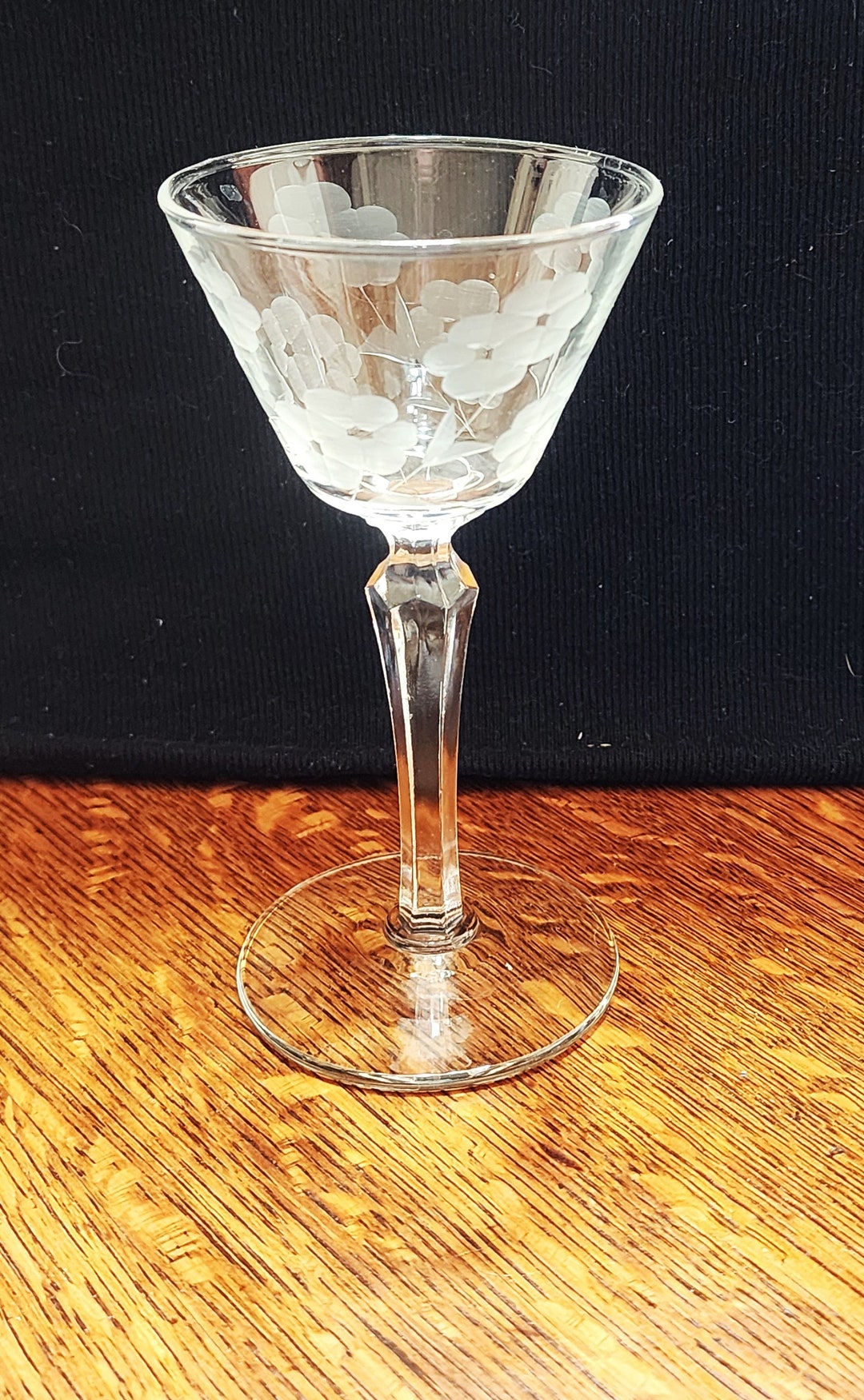 Vintage 6" Etched Crystal Fostoria Glass Fuchsia Floral Pattern - Etsy