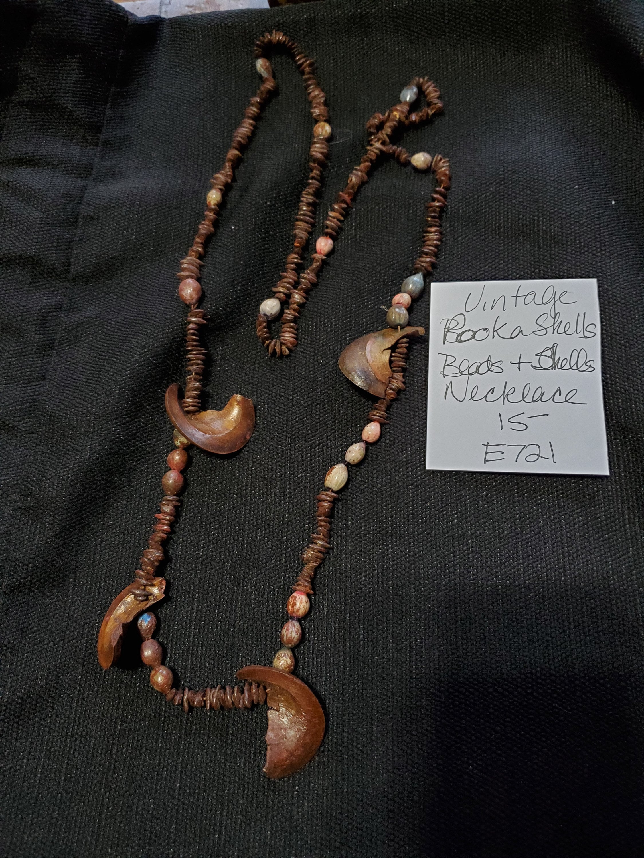 Vintage Unique Necklace Pooka Shells Shells Beads and Wood | Etsy