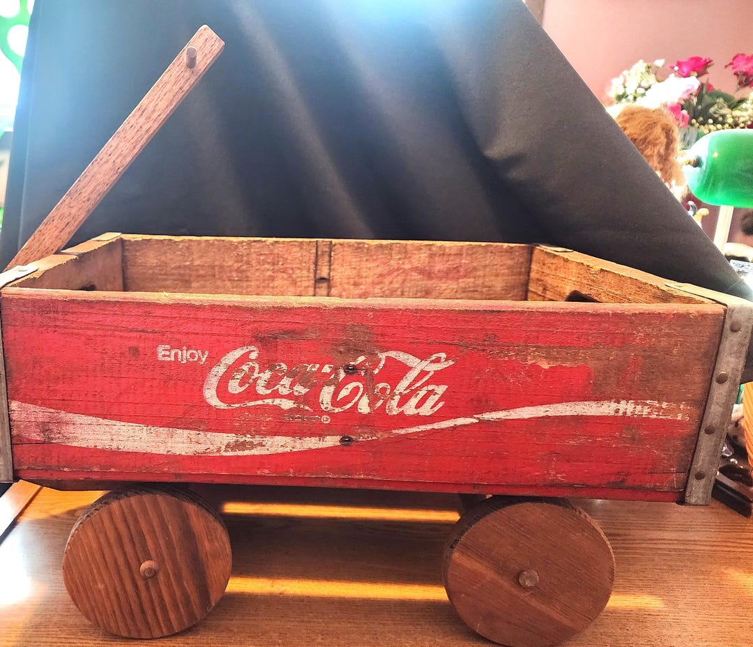 Vintage Wagon Made Out of an Old Coca Cola Case With Rounded Metal ...