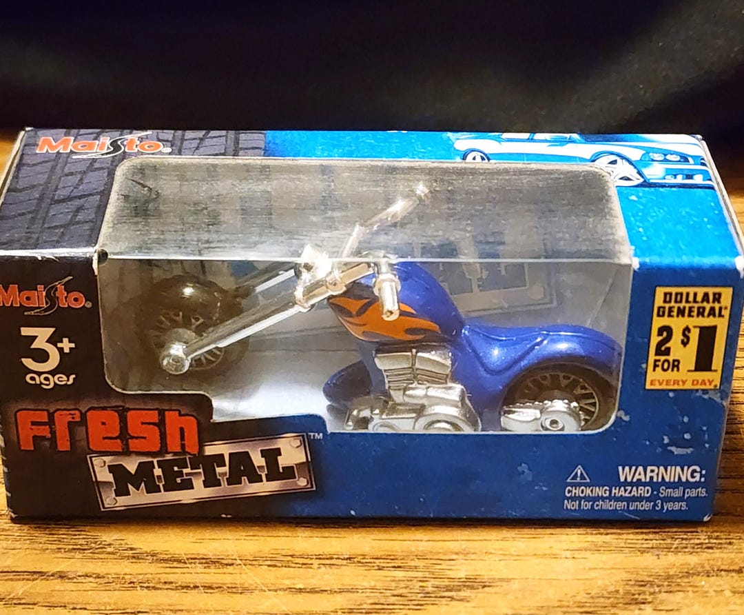 Vintage Maisto Fresh Metal Blue Chopper - Etsy