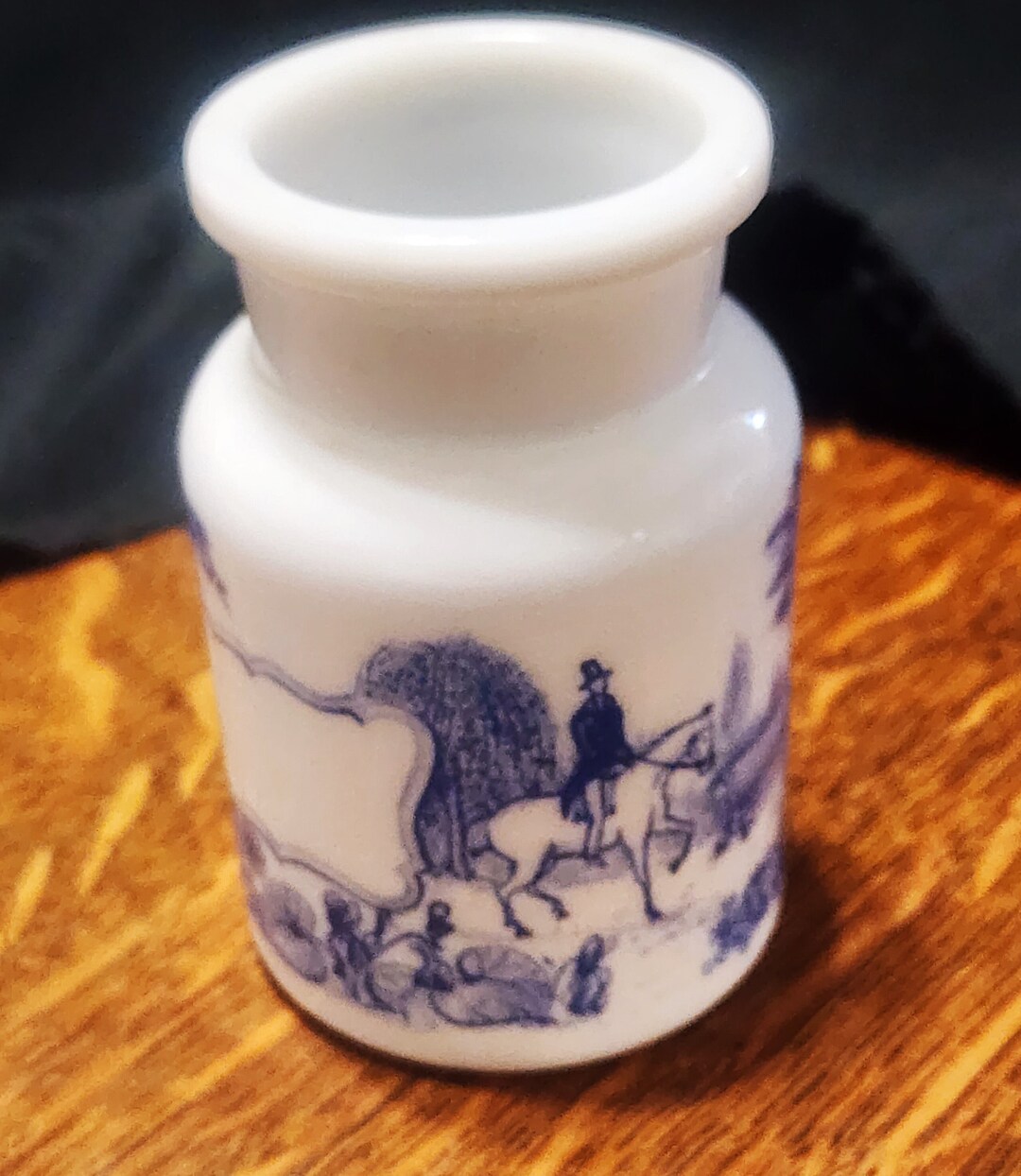 Vintage White Milk Glass 4" Blue & White Milk Bottle - Etsy