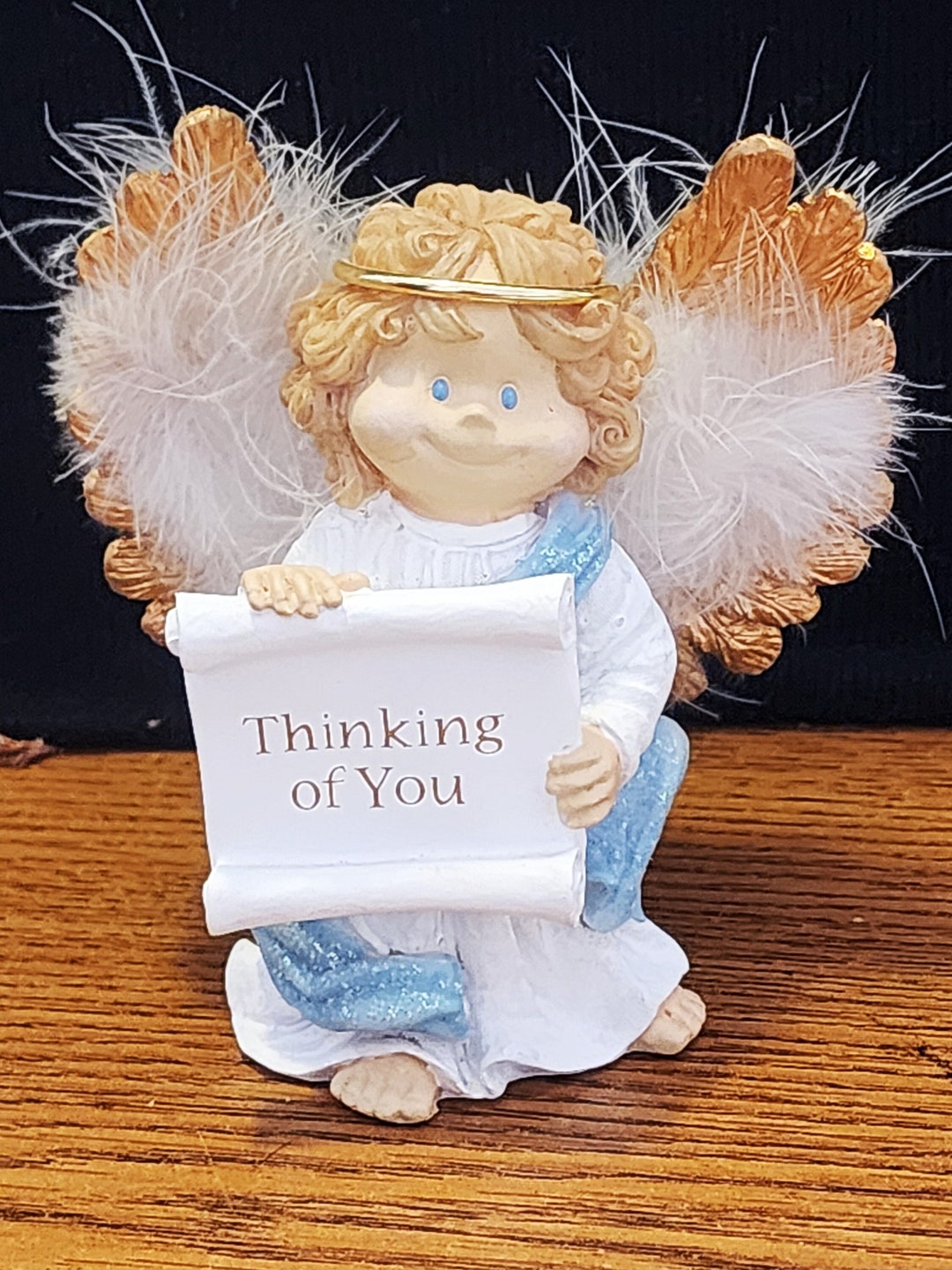 Vintage 1990s Angelic Cheer Paper Giftware Angel Holding Sign Thinking ...