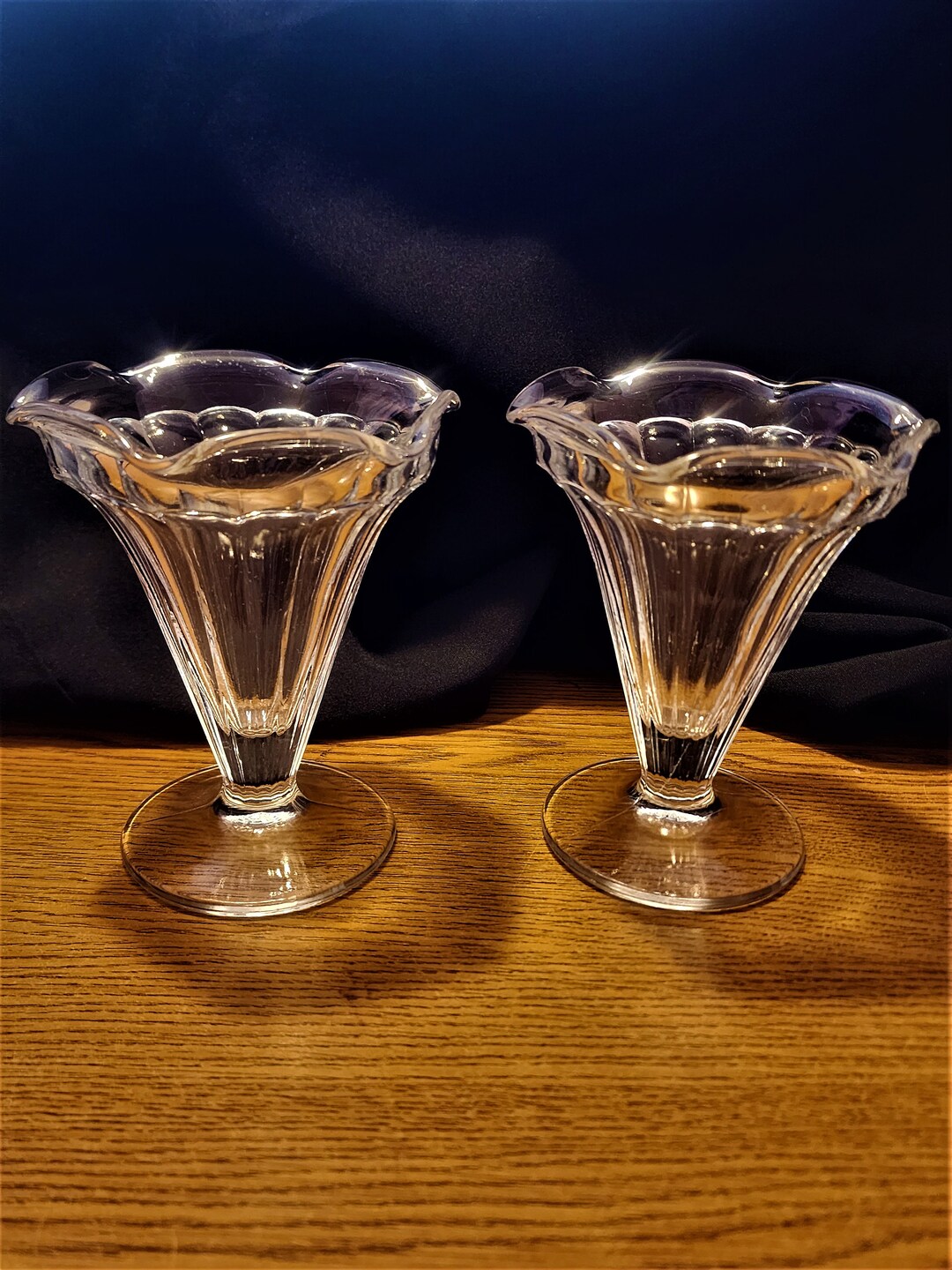 Vintage 1950's Sundae Glasses - 2 - Etsy