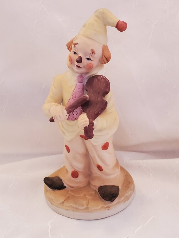 Vintage Ceramic Clown Playing a Fiddle | Etsy
