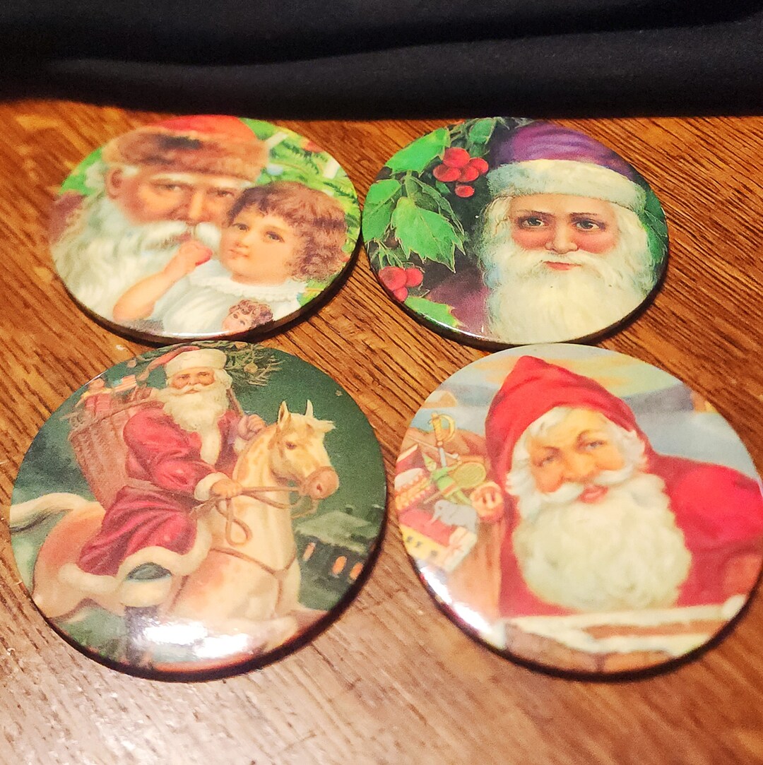 Vintage Santa Magnets for Refrigerator Decoration on Christmas - Etsy