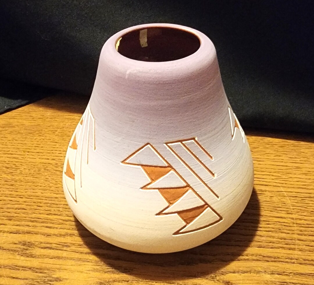 Vintage 4" Pottery Vase by Kate Dismounts Lakota Sioux Pottery SP/RC SD ...