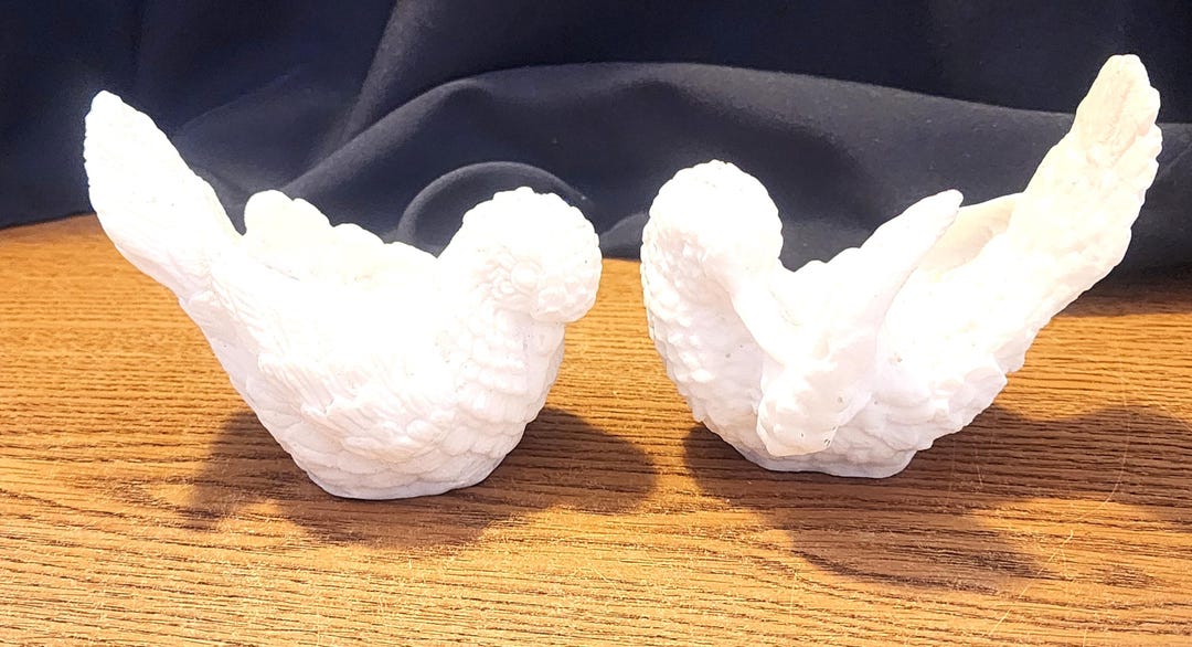 Vintage Pair of Italian Alabaster Hand Carved Doves by A. Santini From ...