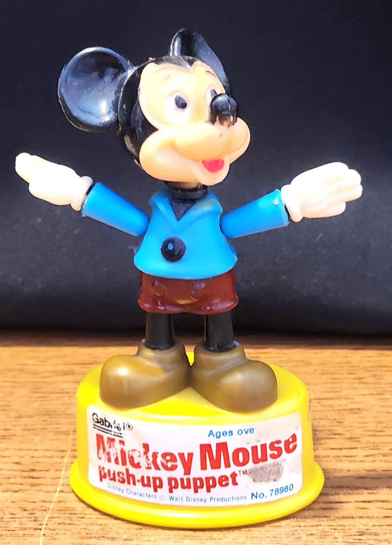 Vintage Mickey Mouse Push up Puppet - Etsy