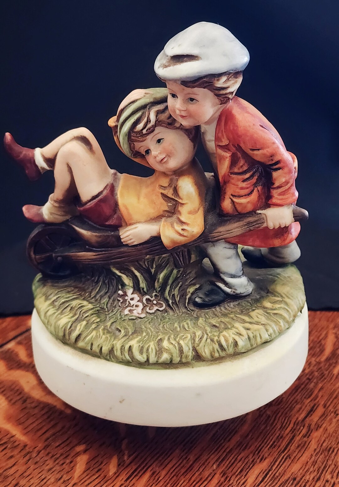 Vintage Animated Music Box of Two Boys & Wheel Barreel Works - Etsy