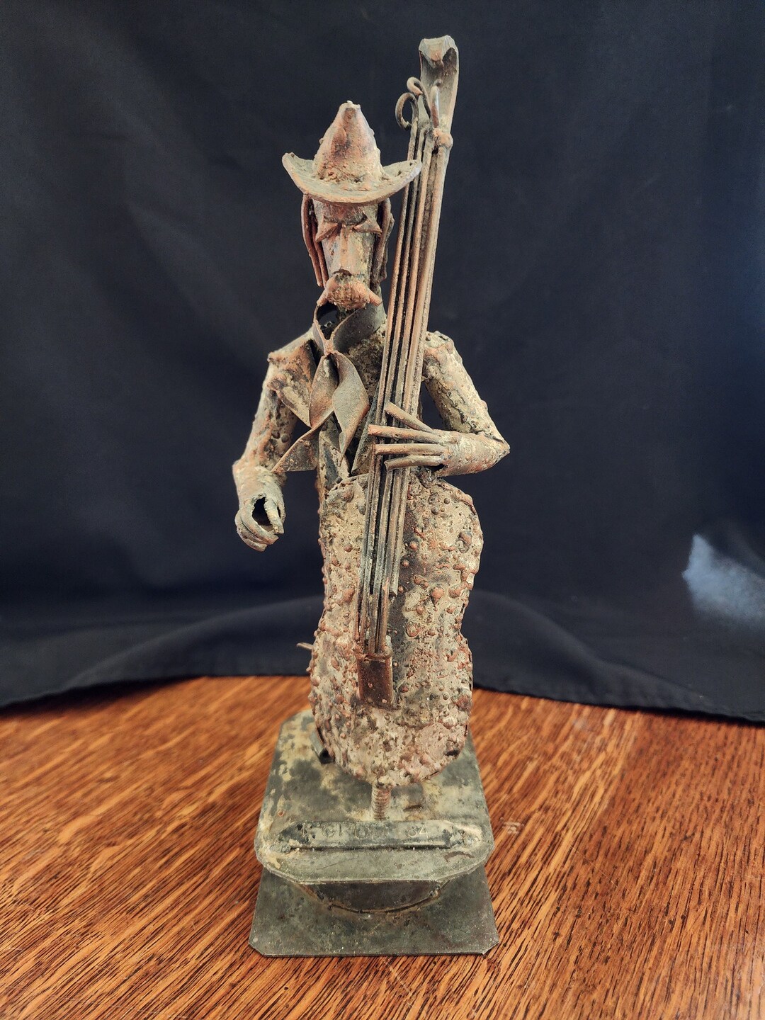 Vintage 1984 Grumpy 12" Metal Sculpture of Man Playing Cello - Etsy