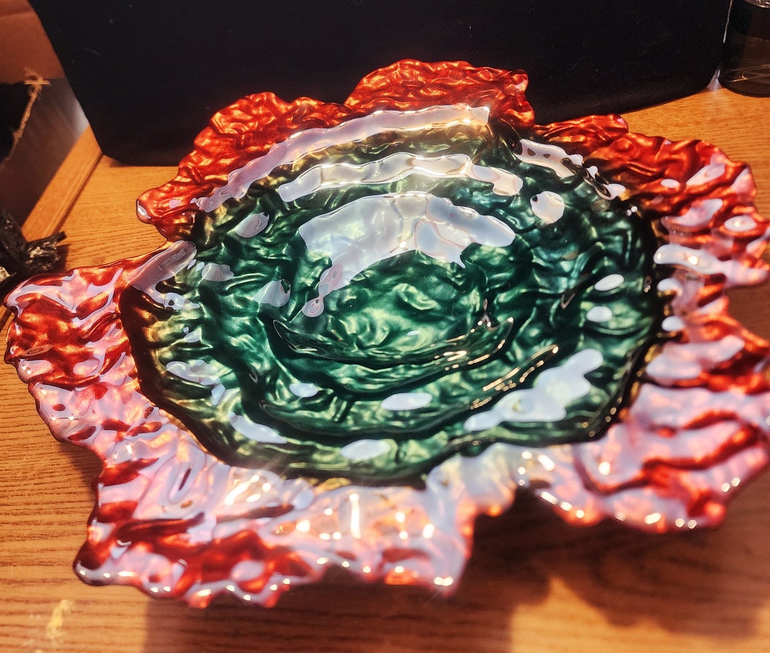 Vintage 16" Large Glass Table Centerpiece - Just Stunning! - Etsy