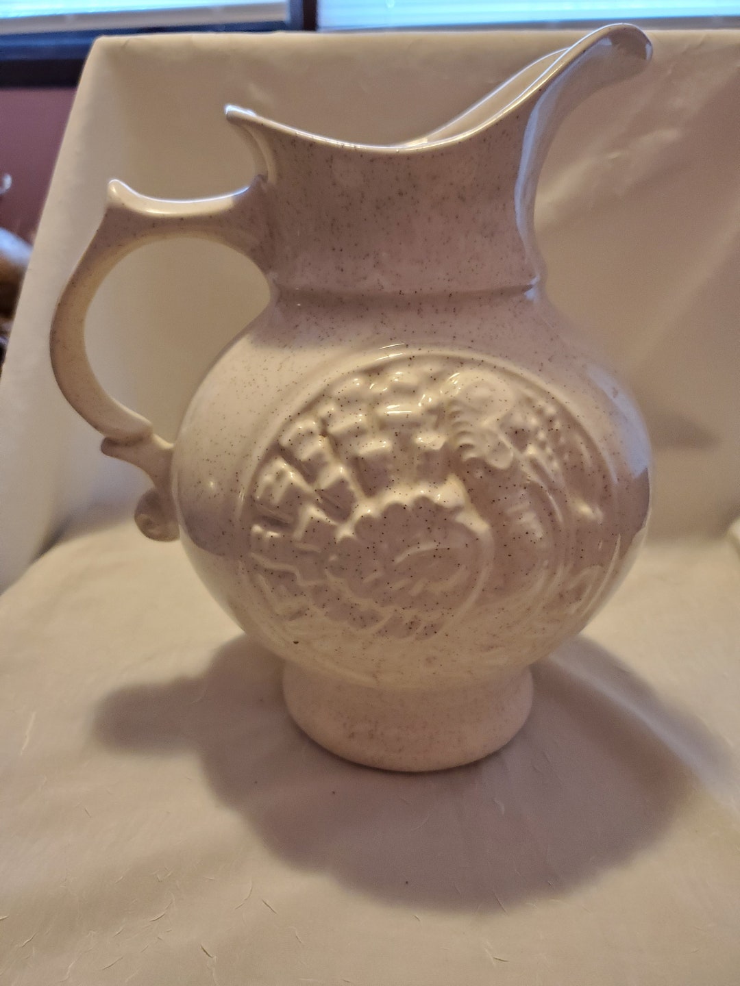 Vintage Gorgeous Mccoy Cream Turkey Pitcher Embossed - Etsy