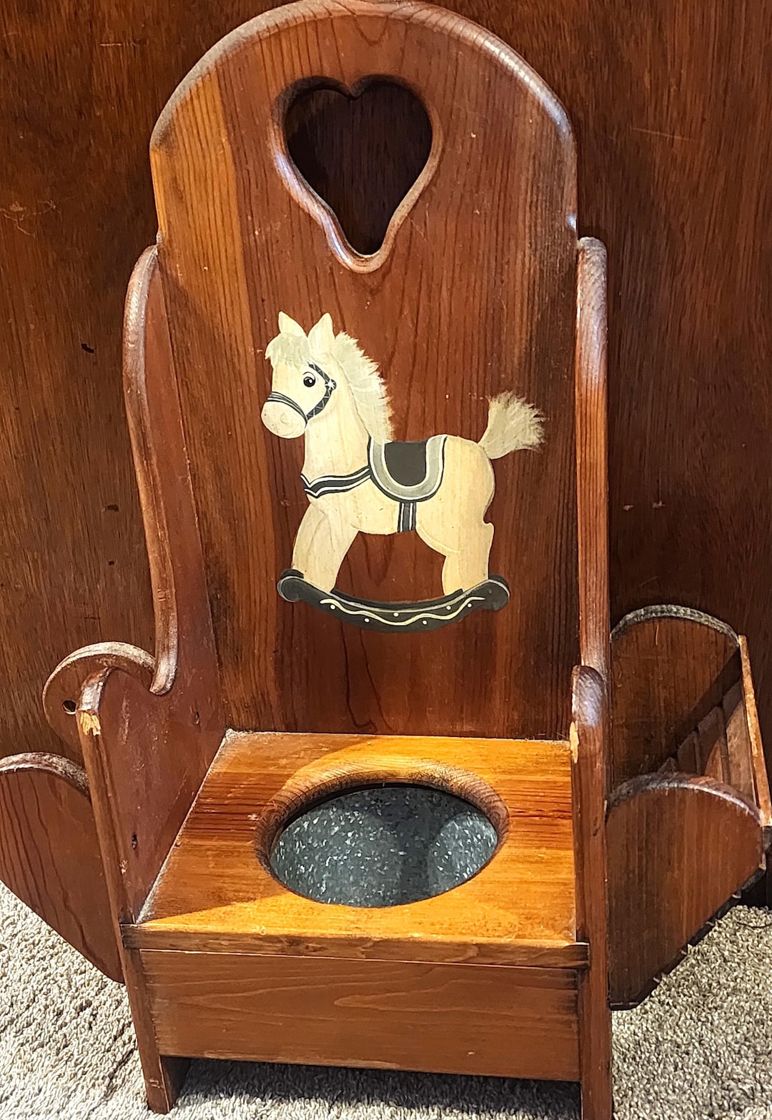 Vintage Wood Child's Potty Chair With Magazine Rack. Needs Wood Doll ...