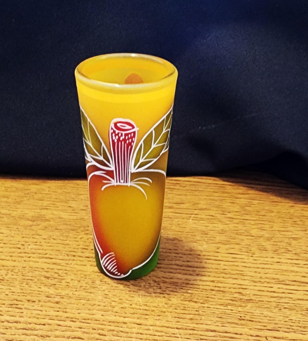 Vintage 4 Yellow Hand Painted Shot Glass - Etsy