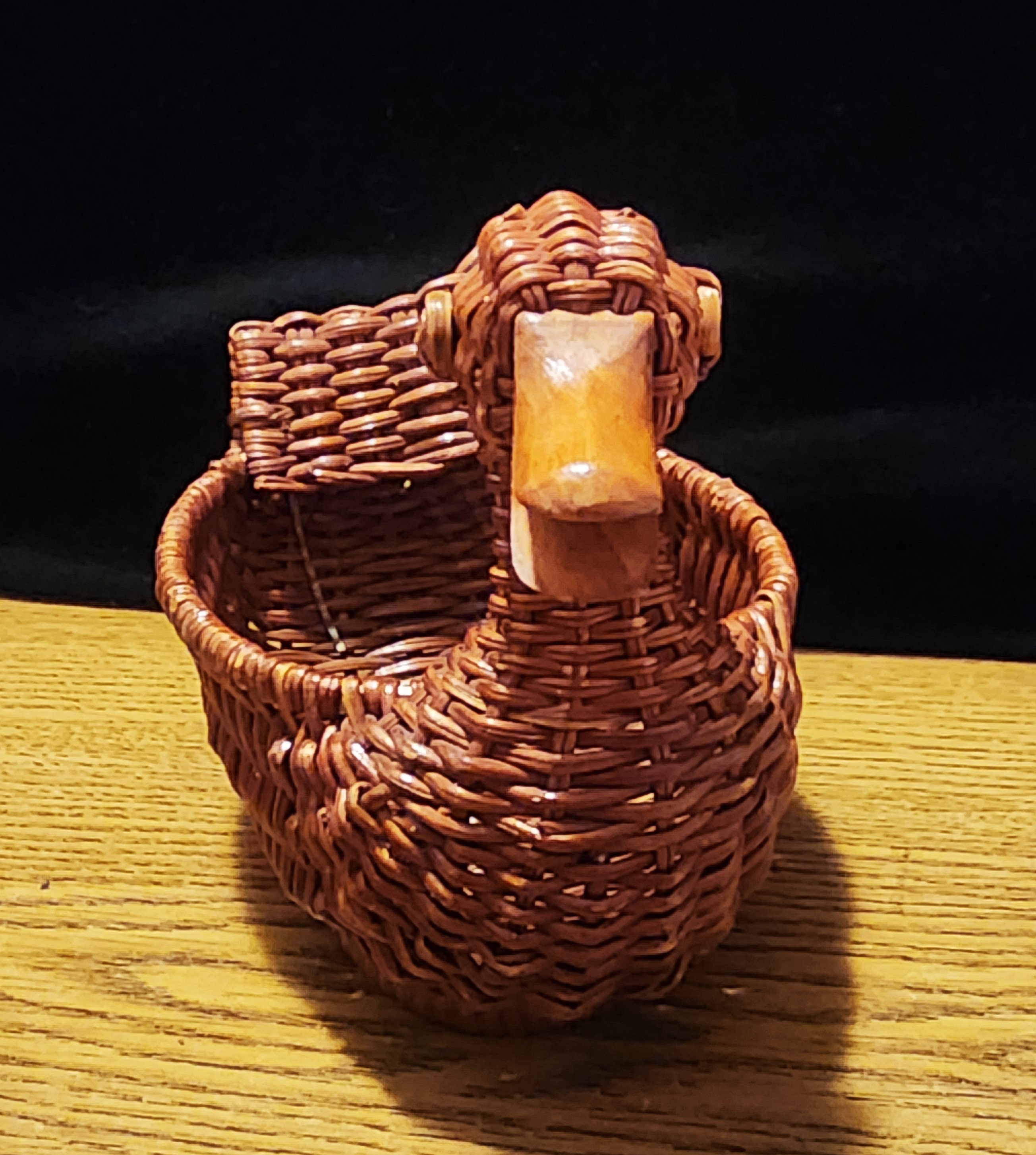 Vintage Wicker Duck Basket With Wood Beak - Etsy