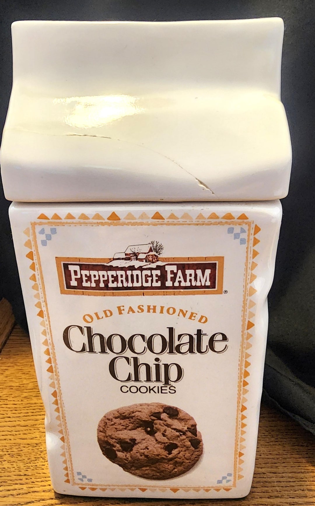 Vintage 10" Pepperidge Farm Cookie Jar Two-sided Chocolate Chip and ...